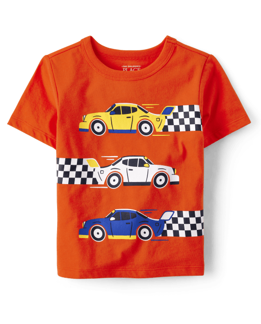 Baby And Toddler Boys Short Sleeve Racecar Graphic Tee - ORANGE | The ...