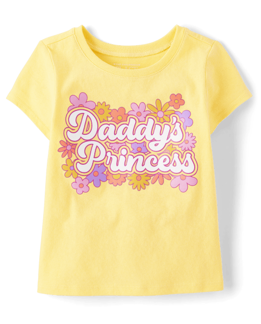 Baby And Toddler Girls Short Sleeve Daddy's Princess Graphic Tee | The Children's Place - SUN VALLEY