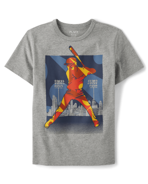 Boys Short Sleeve Baseball Player Graphic Tee - S/D KOALA GRAY | The ...