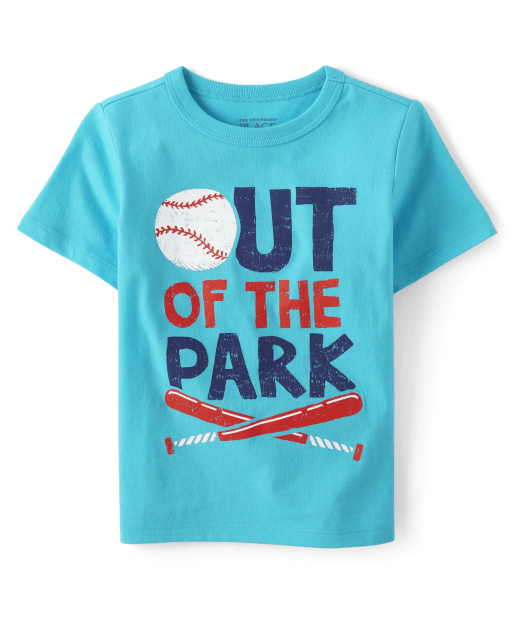 Baby And Toddler Boys Short Sleeve Baseball Graphic Tee - BLUE ATOLL ...