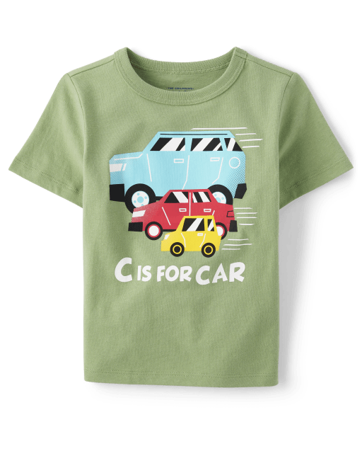 Baby And Toddler Boys Short Sleeve C Is For Car Graphic Tee - MISTY ...