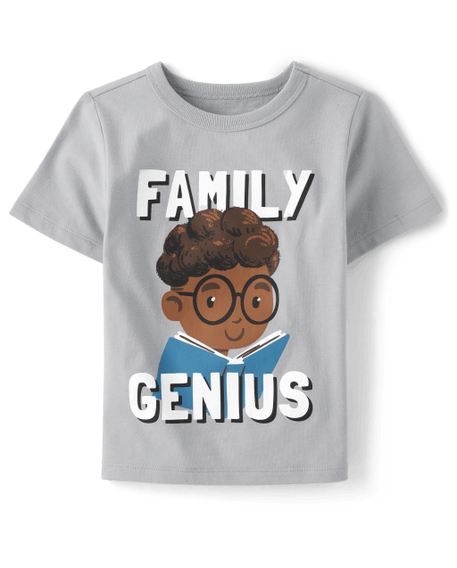 Baby And Toddler Boys Short Sleeve Family Genius Graphic Tee - CHALK ...