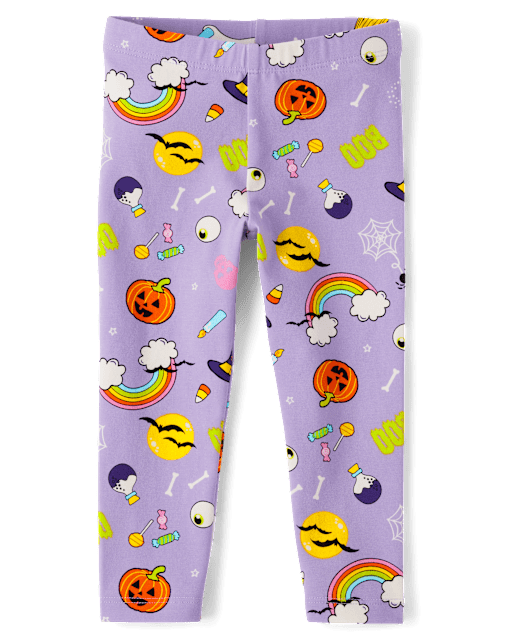 Baby And Toddler Girls Mix And Match Halloween Print Leggings - LILAC ...