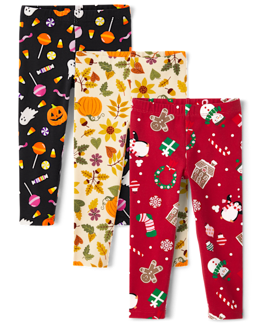 Toddler Girls Holiday Leggings 3-Pack - BLACK | The Children's Place CA