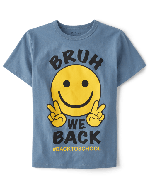 Boys Short Sleeve Bruh We Back Graphic Tee - HARBOR MIST CL | The ...
