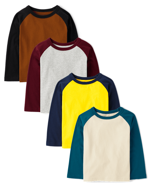 Baby And Toddler Boys Long Sleeve Raglan Top 4-Pack - MULTI CLR | The ...