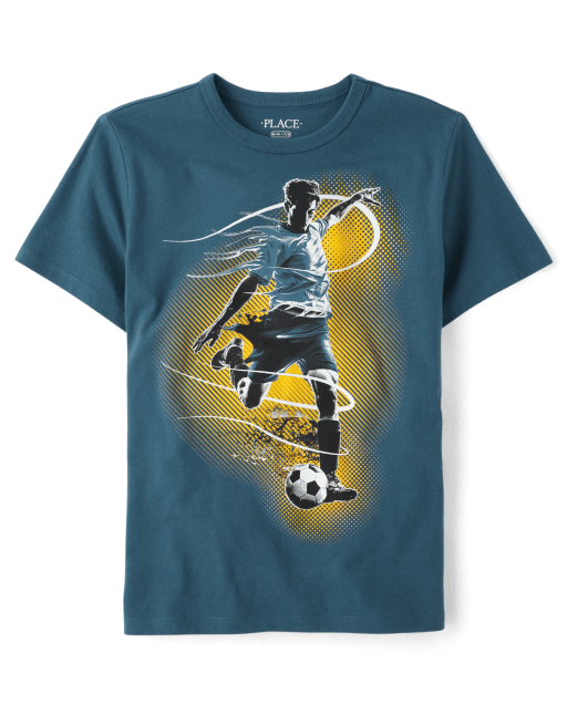 Boys Short Sleeve Soccer Graphic Tee - BLUE | The Children's Place