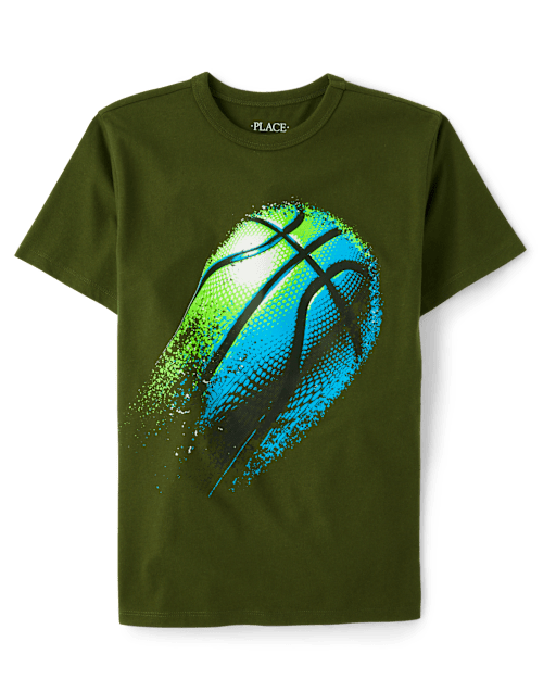 Boys Short Sleeve Basketball Graphic Tee - GREEN | The Children's Place