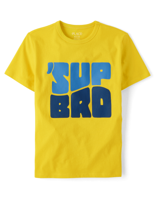 Boys Short Sleeve Sup Bro Graphic Tee - GOLDEN RAYS | The Children's Place