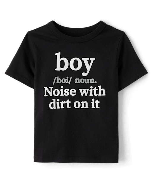 Baby And Toddler Boys Short Sleeve Definition Graphic Tee - BLACK | The ...