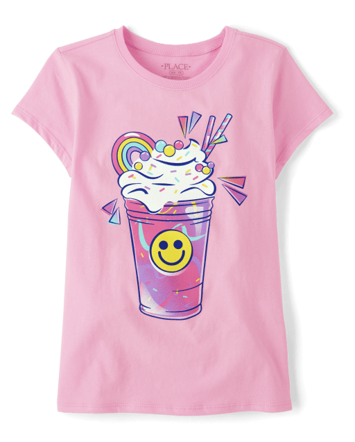 Girls Short Sleeve Milkshake Graphic Tee - LUAU | The Children's Place