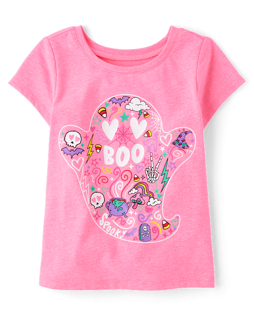 Baby And Toddler Girls Glow In The Dark Halloween Short Sleeve Ghost ...