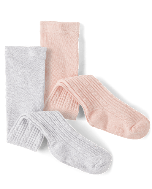 Baby And Toddler Girls Cable Knit Tights 2-Pack - MULTI CLR | The ...