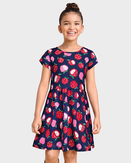 Girls Short Sleeve Print Everyday Dress - TIDAL | The Children's Place