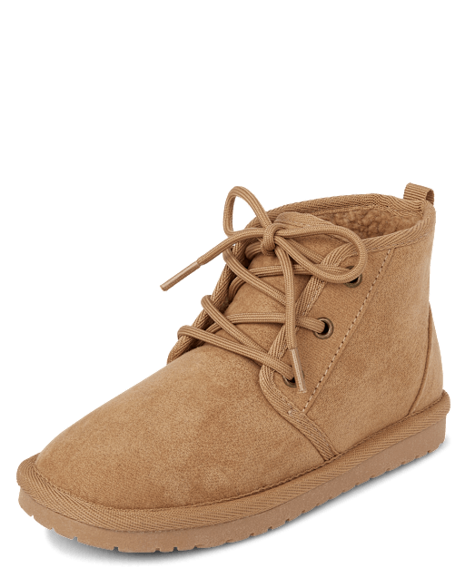Boys Lace Up Teddy Boots - TAN | The Children's Place