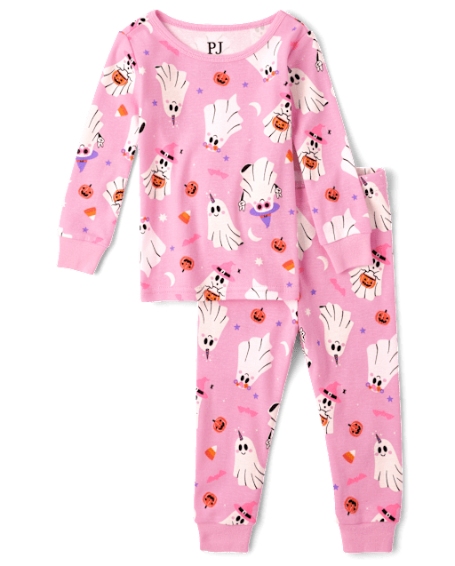Baby And Toddler Girls Halloween Glow In The Dark Long Sleeve Ghost ...