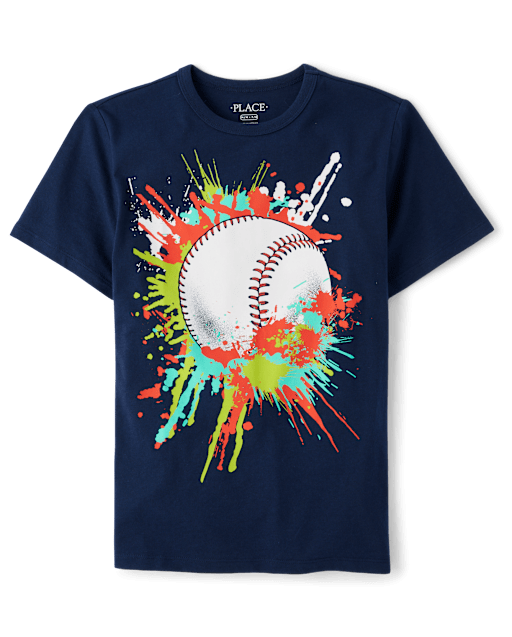 Boys Short Sleeve Baseball Paint Splatter Graphic Tee - TIDAL | The ...
