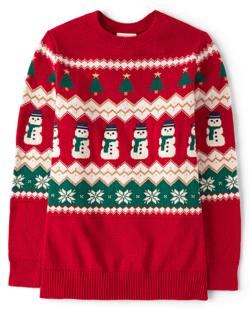 Femme Famille assortie Manches longues de Noël jacquard Chandails - RED ...