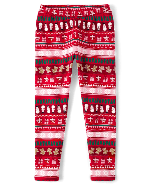 Girls Print Velboa Cozy Leggings - CANDY CANE | The Children's Place