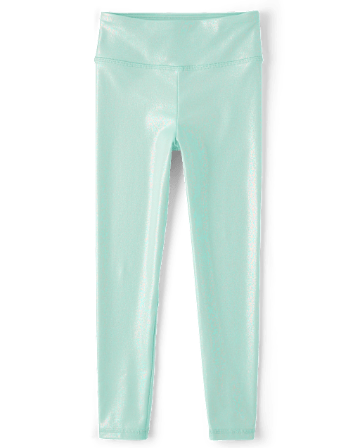 Girls High Shine High Rise Leggings - WINTERMINT | The Children's Place
