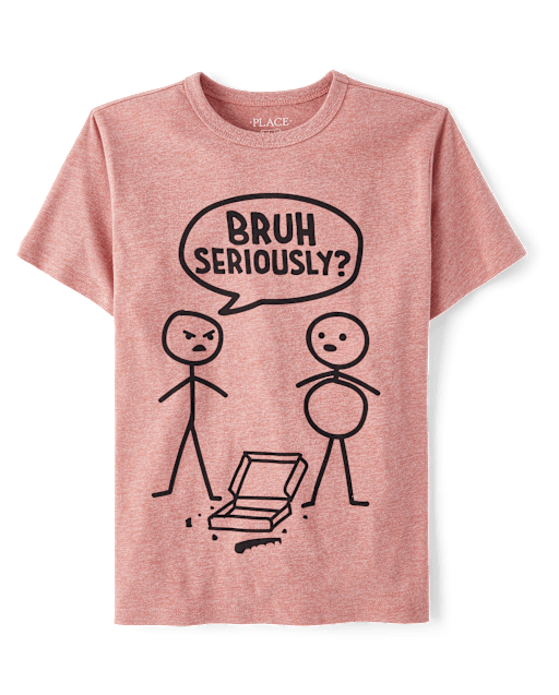 Boys Short Sleeve Bruh Seriously Graphic Tee - S/D HAMPTON RED | The ...