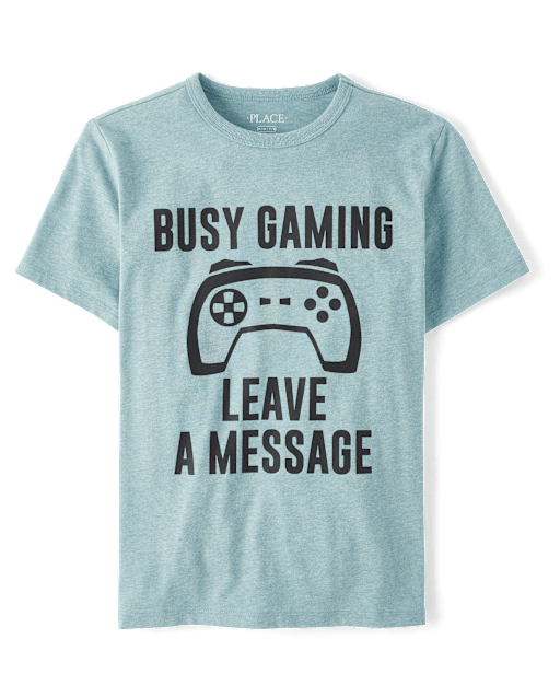 Boys Short Sleeve Busy Gaming Graphic Tee - BLUE | The Children's Place CA