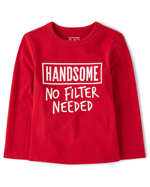 Baby And Toddler Boys Long Sleeve Handsome Graphic Tee - RED | The ...