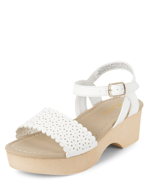 Girls Perforated Clog Sandals - WHITE | The Children's Place