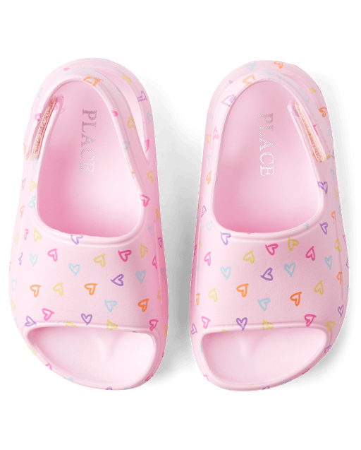 Toddler Girls Rainbow Heart Slides - PINK | The Children's Place