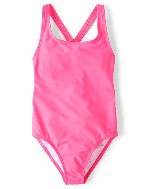 Girls Sleeveless Cut-Out One Piece Swimsuit - PINK | The Children's ...