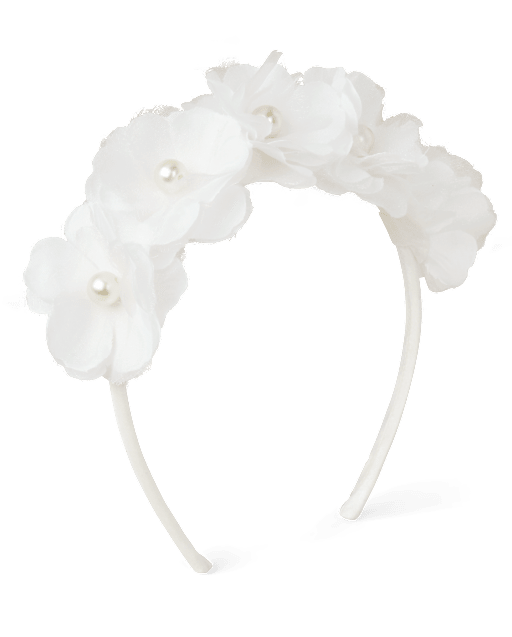 Girls Floral Headband - WHITE | The Children's Place