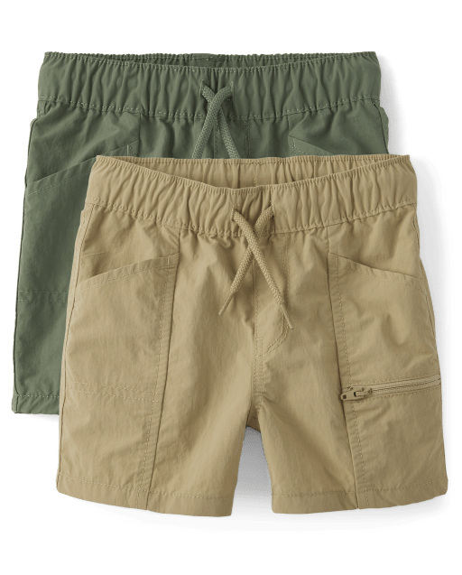 Baby And Toddler Boys Quick Dry Pull On Cargo Shorts 2-Pack - MULTI CLR ...