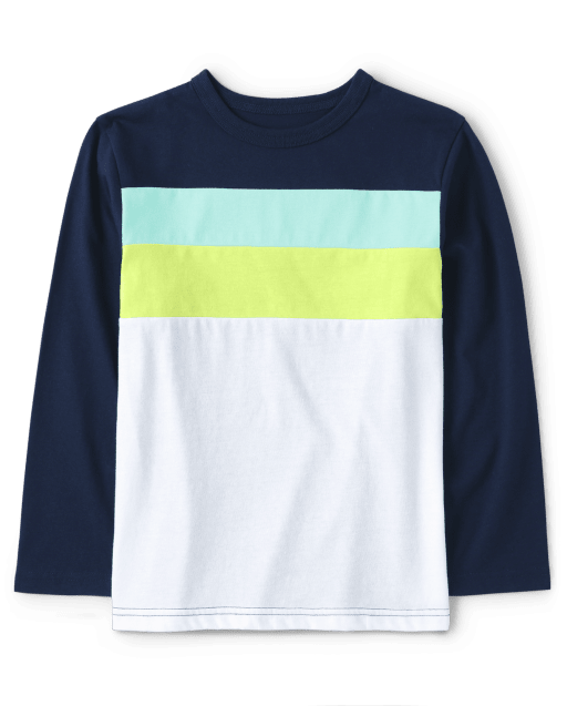 Boys Long Sleeve Colorblock Top