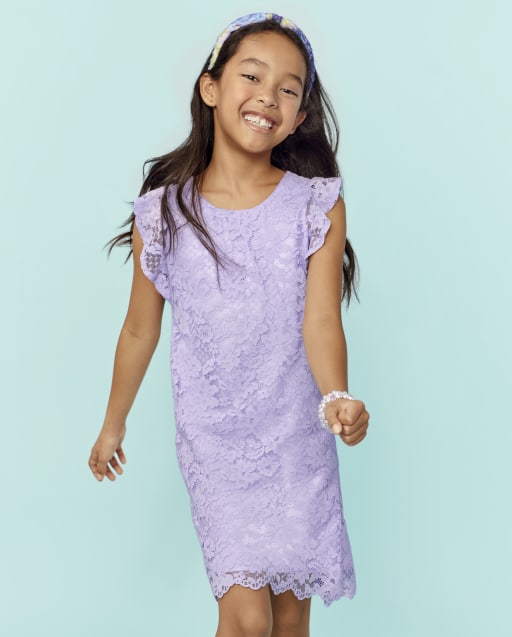 Girls Lace Shift Dress