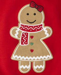 Girls Long Sleeve Embroidered Gingerbread Hoodie - Gingerbread House ...