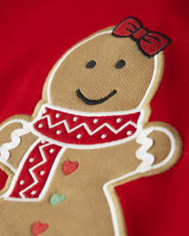 Girls Long Sleeve Embroidered Gingerbread Hoodie - Gingerbread House ...