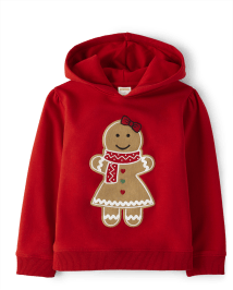 Girls Long Sleeve Embroidered Gingerbread Hoodie - Gingerbread House ...
