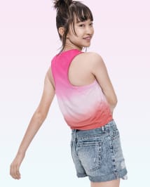 Teen Girls Sleeveless Ombre Ruched Racerback Tank Top | The Children's ...