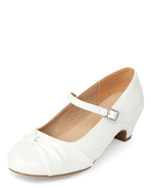 Girls Faux Leather Mini Heel Shoes - WHITE | The Children's Place CA