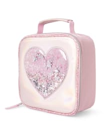 Girls Heart Confetti Shaker Holographic Lunch Box | The Children's ...