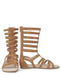 Girls Studded Matching Faux Leather Tall Gladiator Sandals | The ...