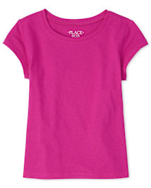 Girls Short Sleeve Regular Basic Layering Tee | The Children's Place CA ...