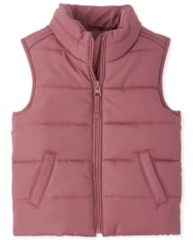 Toddler Girls Sleeveless Puffer Vest | The Children's Place CA - SHORTCAKE