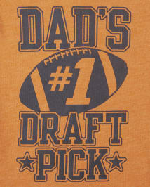 Baby And Toddler Boys Long Sleeve 'Dad's Number 1 Draft Pick' Football ...