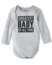Unisex Baby Long Sleeve 'Greatest Baby Of All Time' Graphic Bodysuit ...