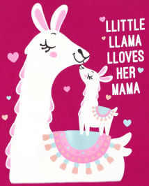 Baby And Toddler Girls Short Sleeve 'Little Llama Loves Her Mama ...