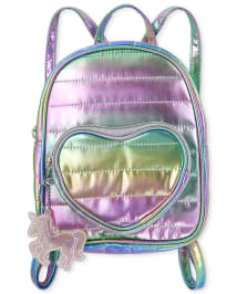 Girls Metallic Quilted Heart Mini Backpack | The Children's Place CA ...