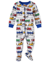 Baby And Toddler Boys Long Sleeve "Family Express' Trains Print Snug ...