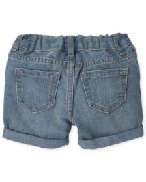 Baby And Toddler Girls Roll Cuff Denim Midi Shorts | The Children's ...