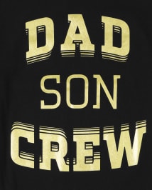 Boys Matching Family Short Sleeve 'Dad Son Crew' Graphic Tee - BLACK ...